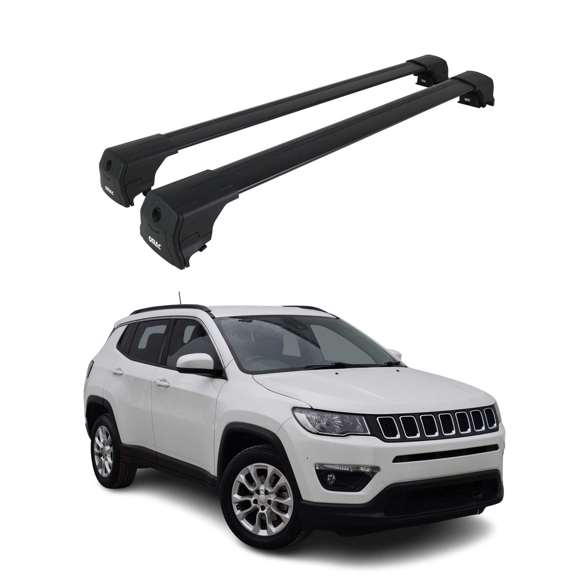 Roof Racks Cross Bars Luggage Carrier for Jeep Compass 2017-2025 Alu ...
