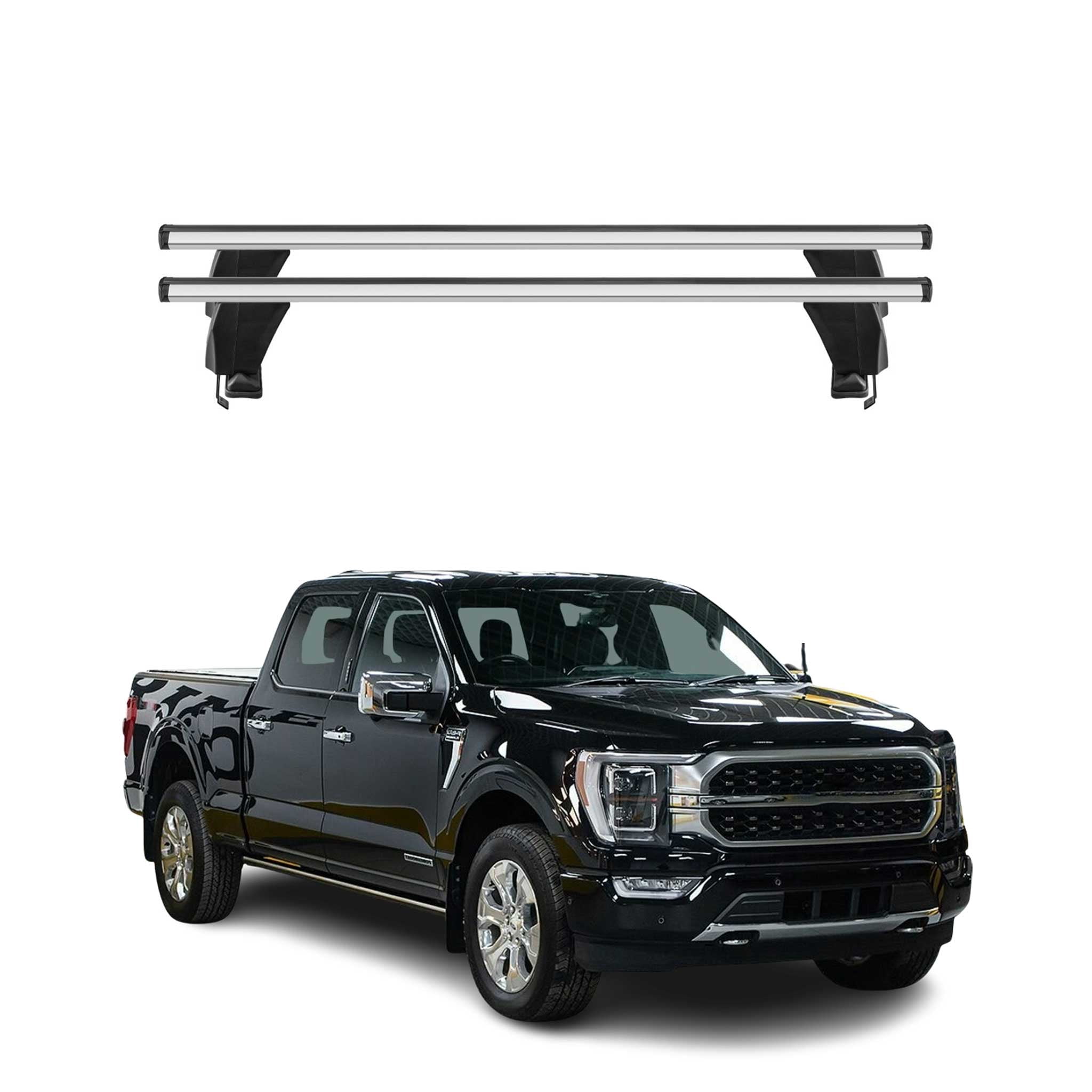 Roof Racks Cross Bars for Ford F-150 Lightning Crew Cab Pick-up 2022-26 ...