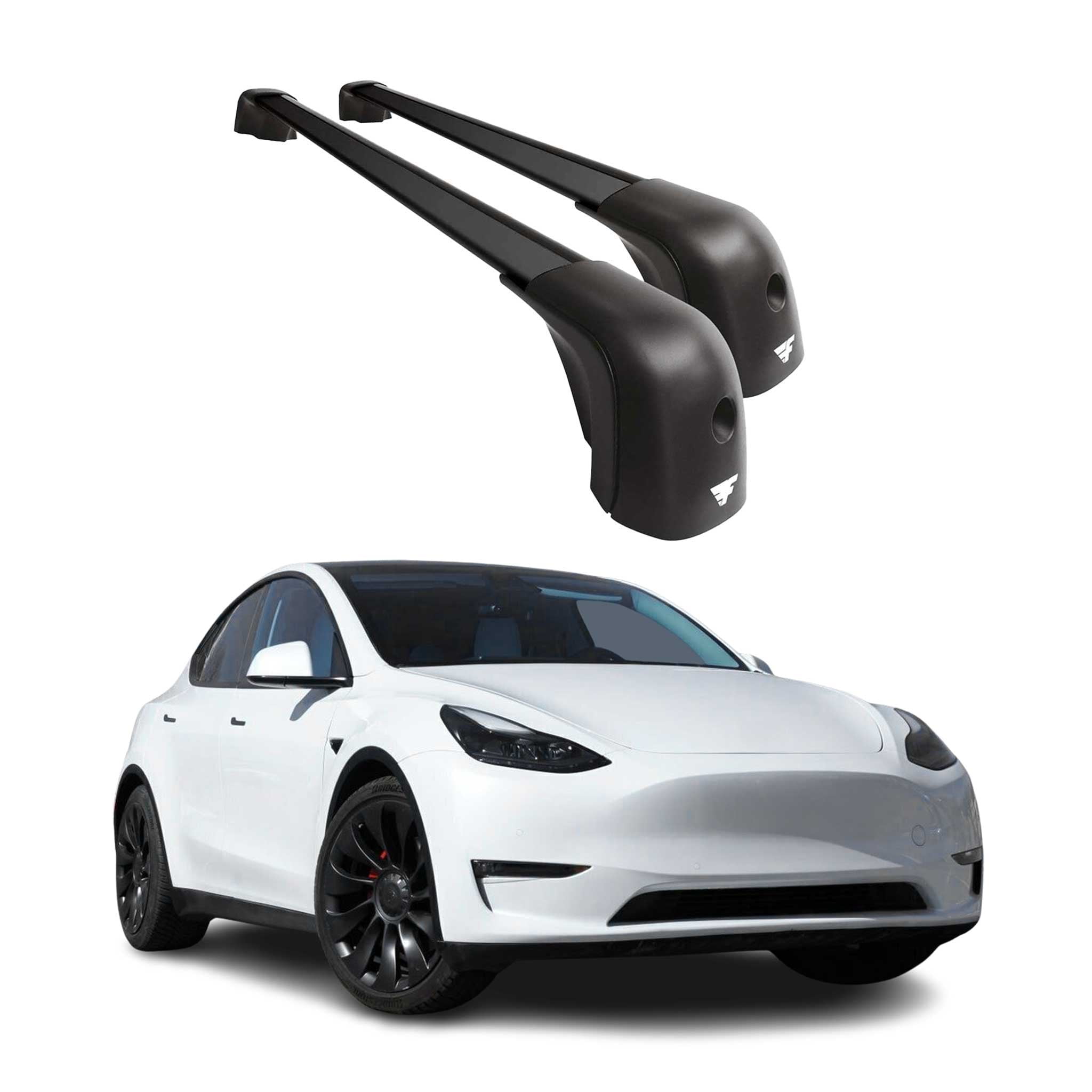 2020-2026 Tesla Model Y Roof Racks Cross Bars Carrier Black 2 Pcs ...