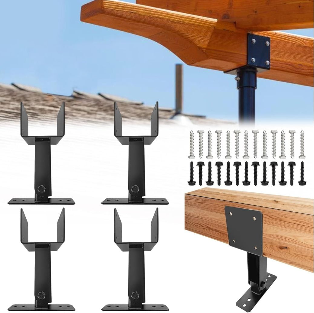 Roof Riser Bracket Kit,Adjustable Angle Roof Riser for 4 x 4(Actual:3.5 ...