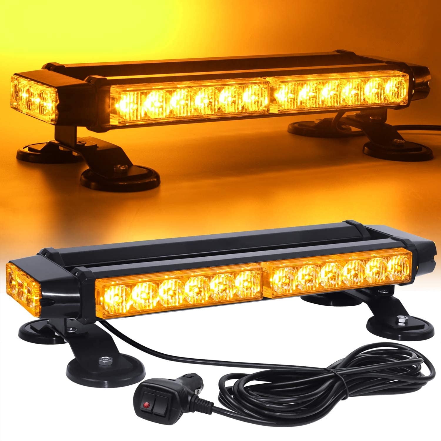 Roof Top LED Strobe Light Bar -Double Side Amber 30 LED Emergency ...