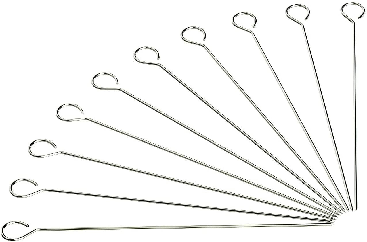MODANU 12-Inch Stainless Steel Turkey Lacers, Cocktail Skewers (10-Pack ...