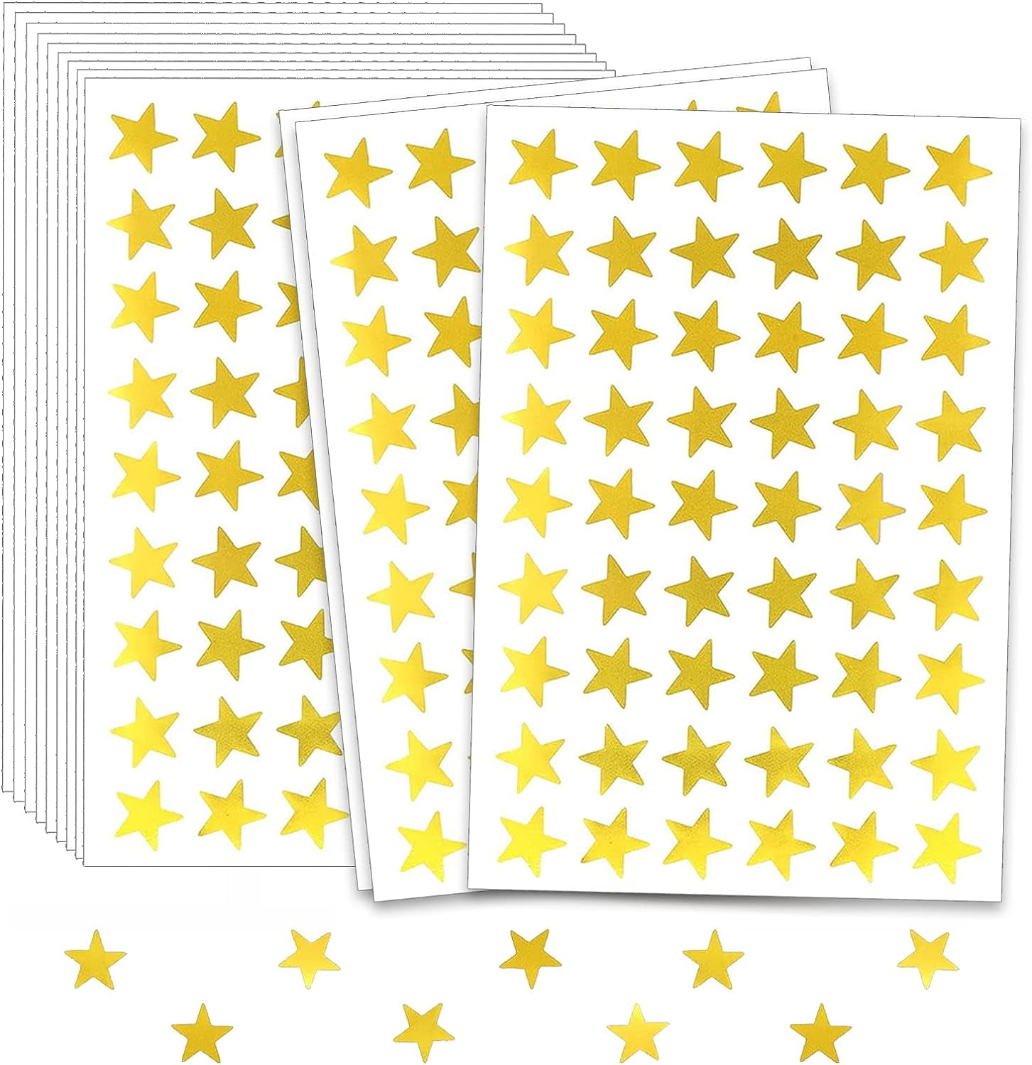 Roofei 1800 Pcs Foil Gold Star Stickers, 0.5" Star Stickers for Kids ...