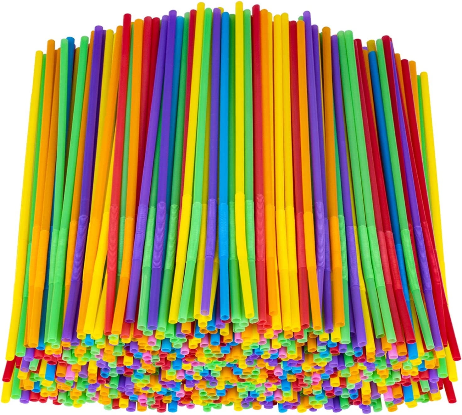 MODANU 200 Pcs Flexible Plastic Drinking Straws, 10.2 Inches Extra Long ...