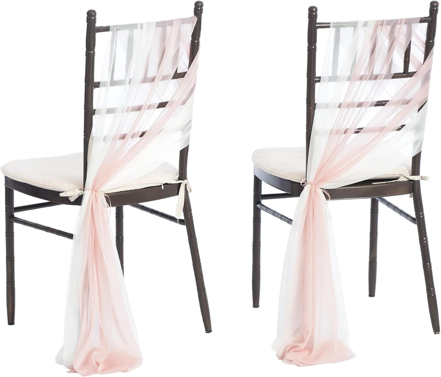 MODANU 2Pcs Aisle Decorations Cheesecloth Chair Sashes, Chair Bow ...