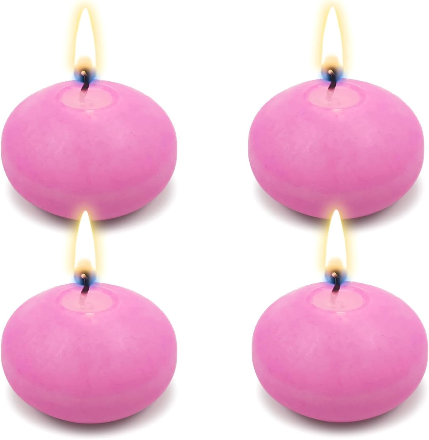 Roofei 4 Pack Floating Candles, 1.7” Unscented Dripless Wax Burning ...