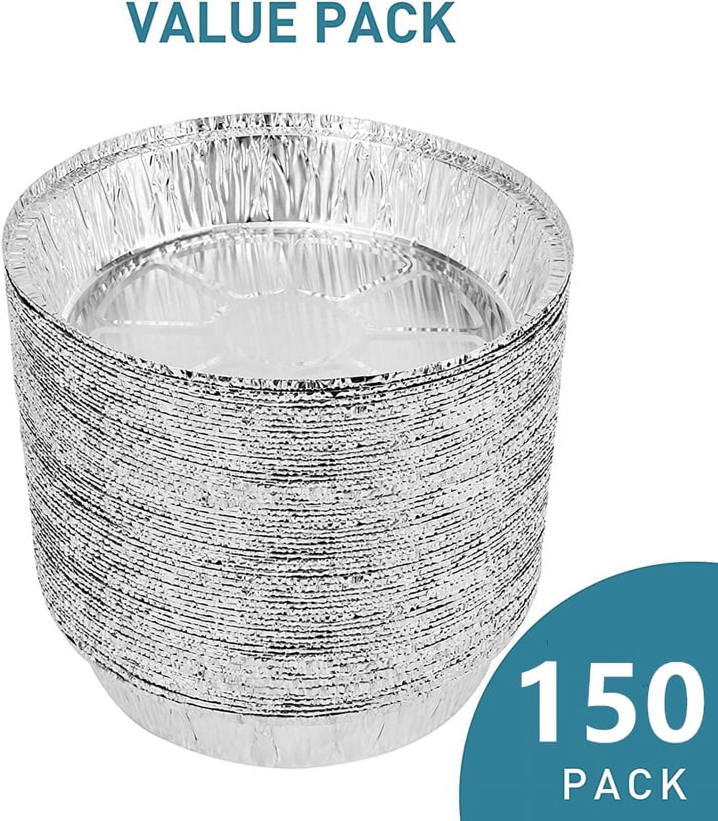 Roofei 6” Round Aluminum Foil Pans Disposable Containers with Straight ...