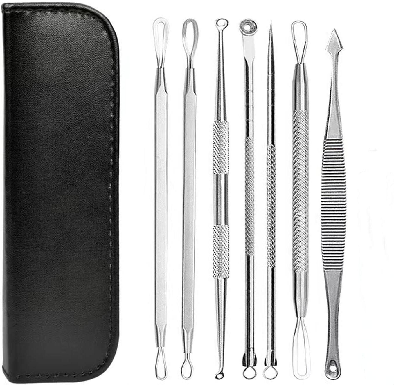 Roofei 7 in 1 Pimple Blackhead Remover Extractor Tool Kit, Professional ...