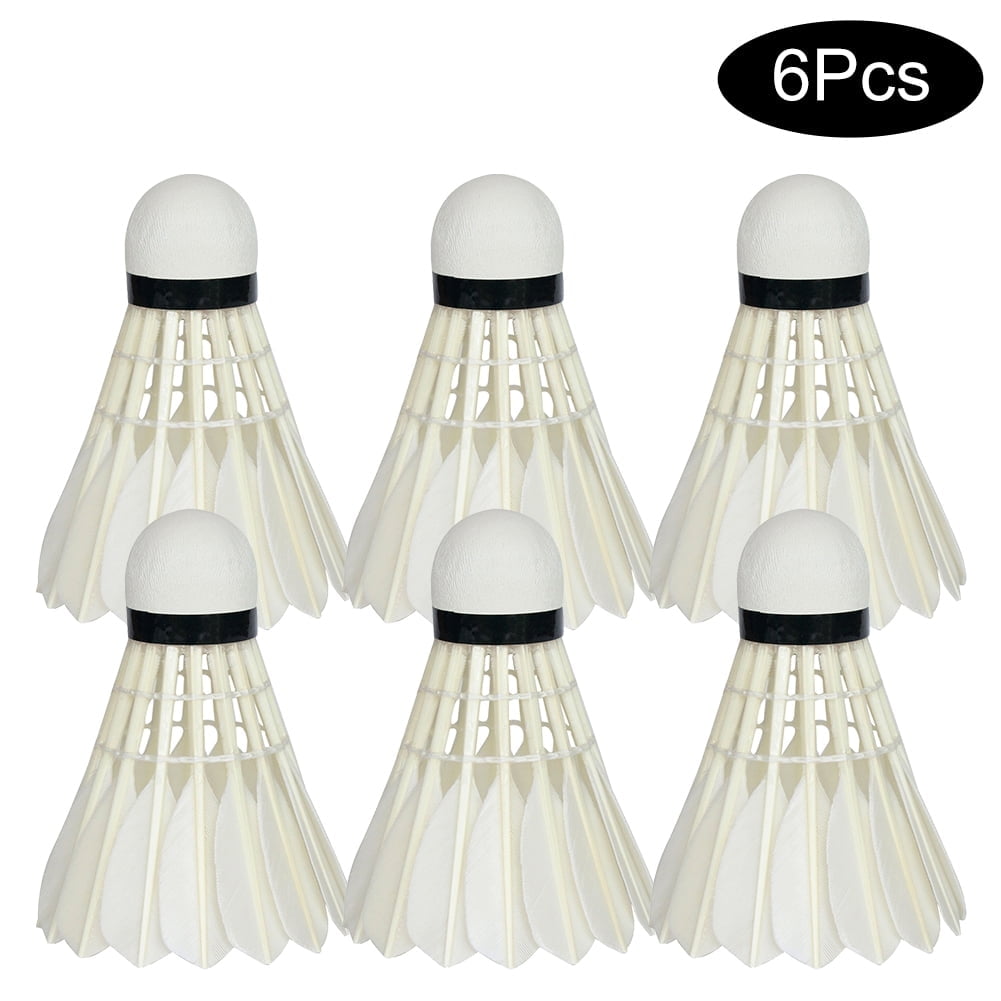 MODANU Badminton Shuttlecocks, Goose Feather, White, 6-Pack, Durable ...