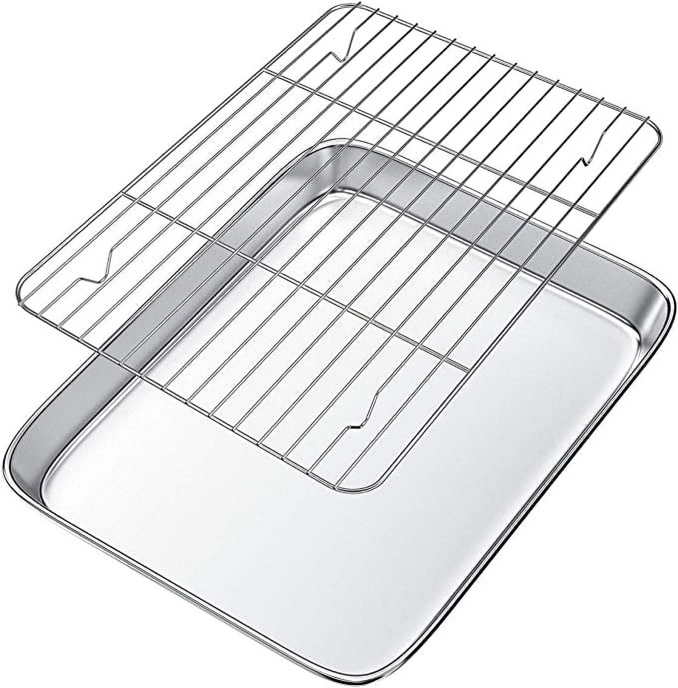 Roofei Baking Sheet with Cooling Rack Set(1 Baking Pan+1 Baking Rack ...