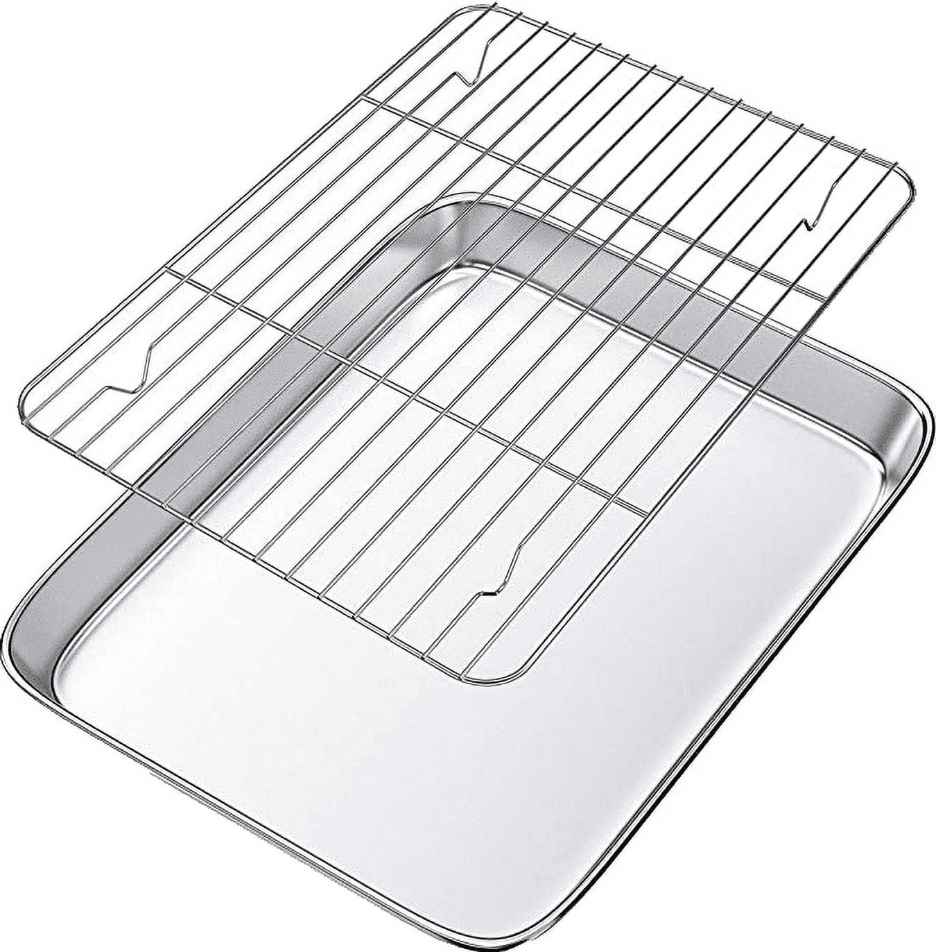 Roofei Baking Sheet with Wire Rack Set 9.2" x 6.8" - Single Set w/ Half ...