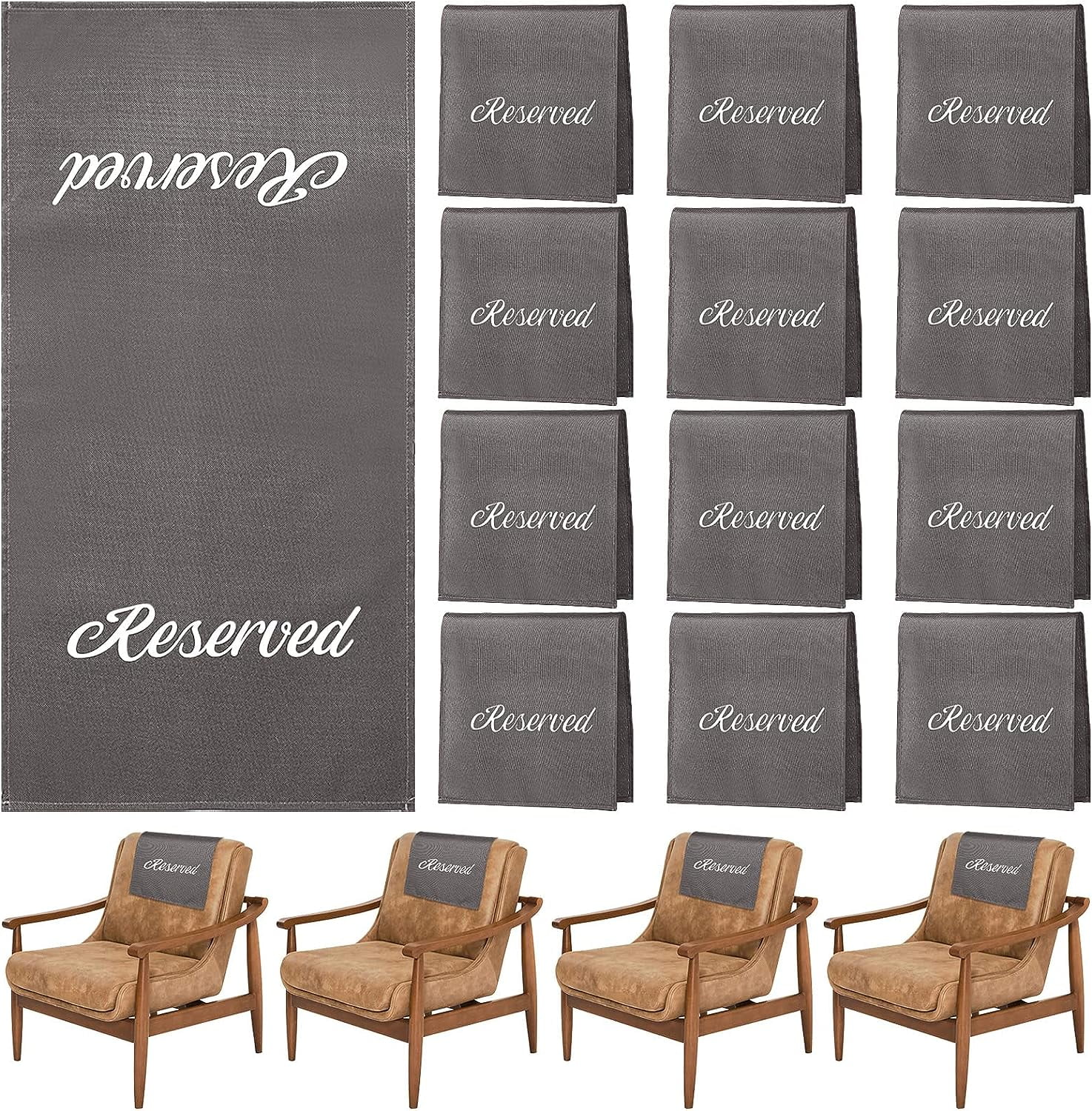 Roofei Reserved Chair Signs Church Pew Reserved Sign Black Reserved ...