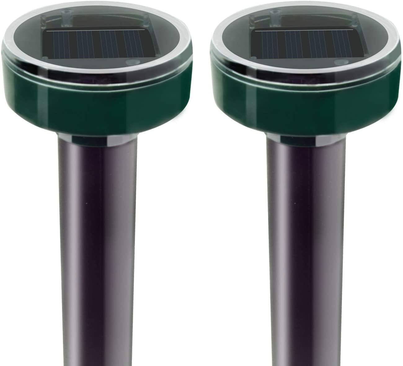 MODANU Solar Mole Repellent, 2 Pack Ultrasonic Solar Mole Repeller ...