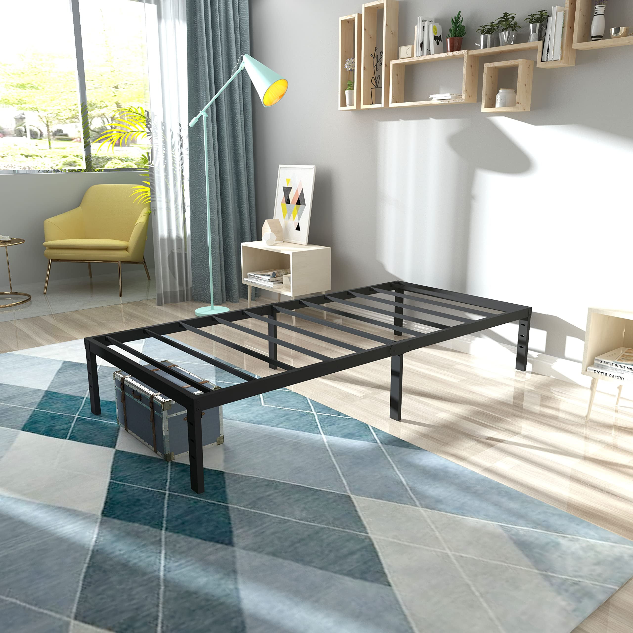 Rooflare 18'' Simple High Weight Steel Twin Metal Bed Frame, Heavy Duty ...