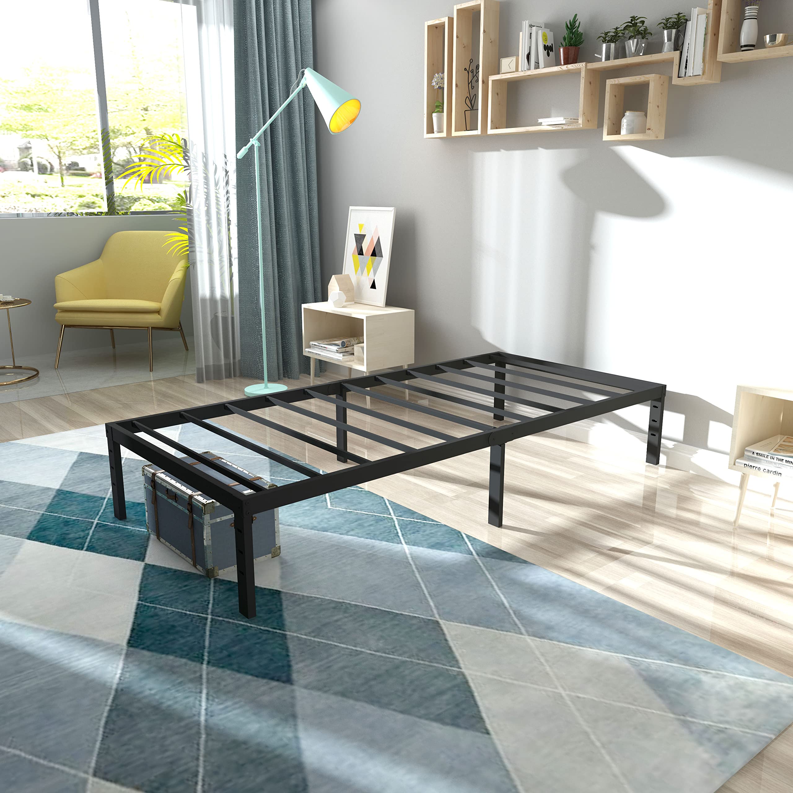 Zinus Arnav 10" Black Metal Platform Bed Frame, Twin - Walmart.com