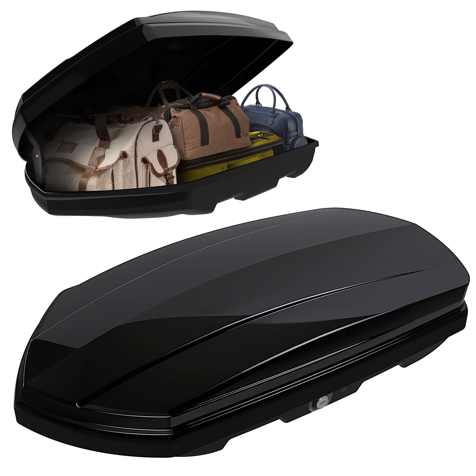 Rooftop Cargo Box AUSUM MOTOR 13 Cubic Feet Large Dual Side Opening ...