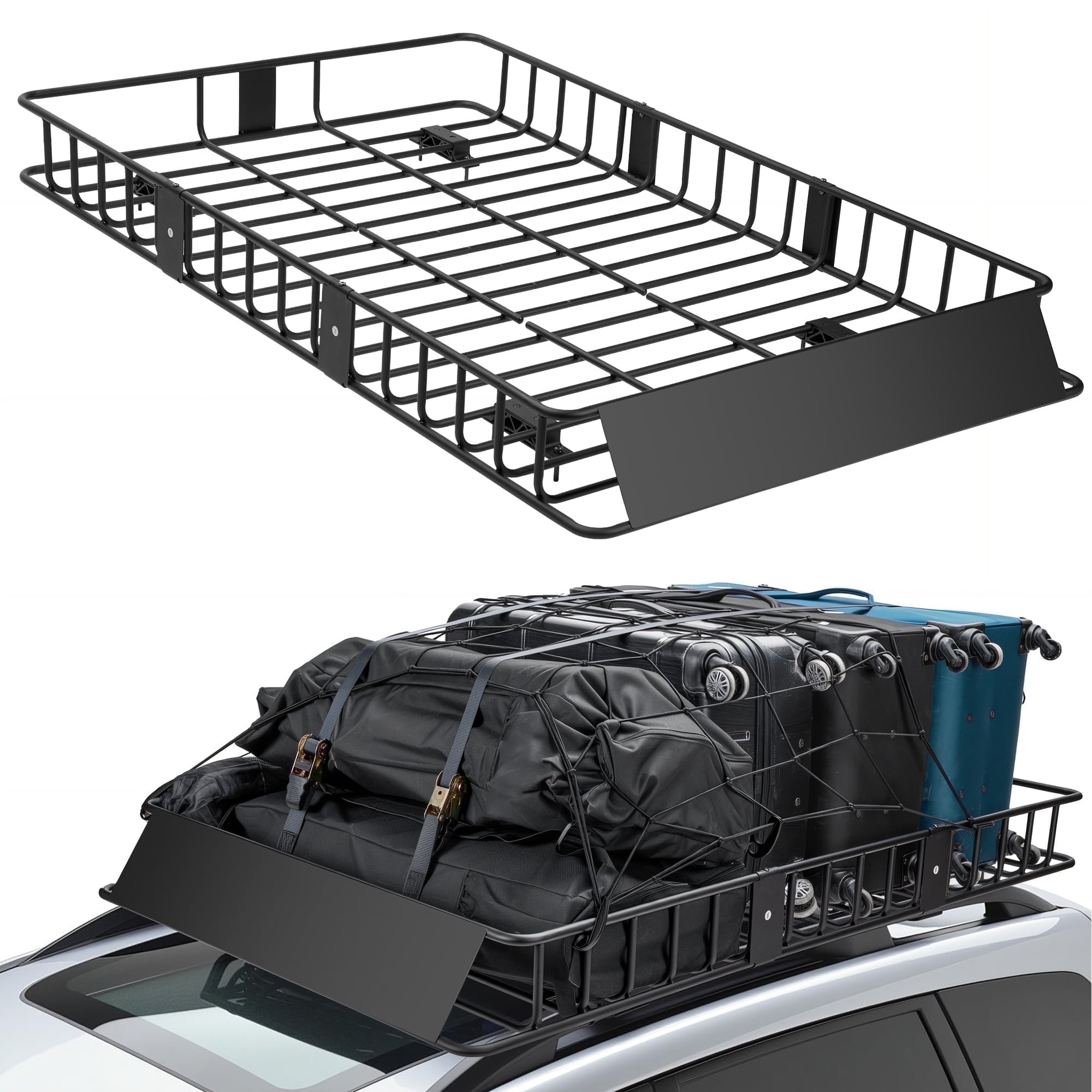 Naipo Roof Rack Cargo Basket,500 lb,64"x39"x6"Extendable Roof Luggage ...