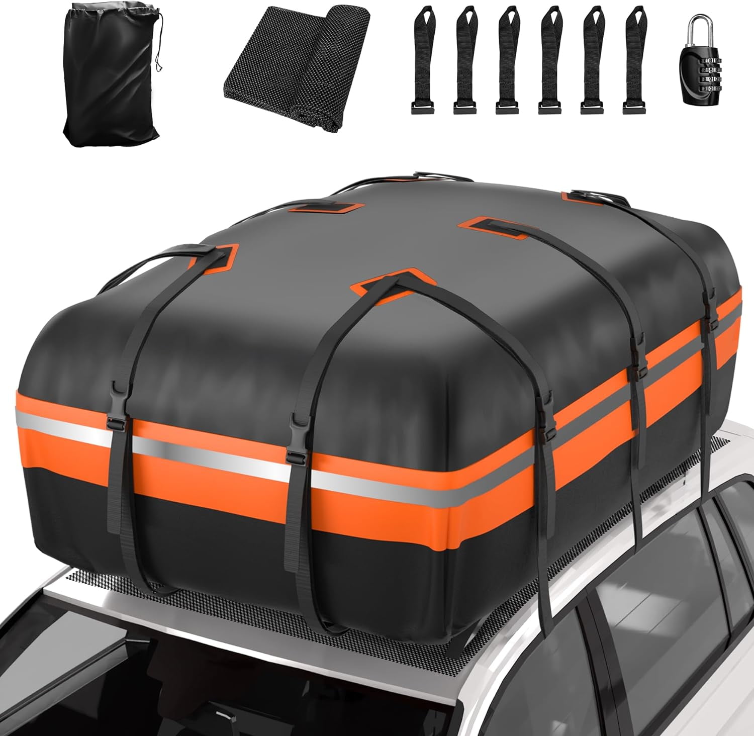 Rooftop Cargo Carrier - Car Roof Bag, 1000D PVC Soft-Shell Waterproof ...