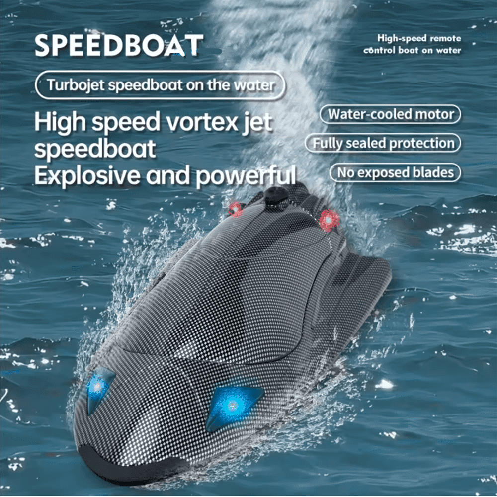 Roofworld RC Boat with LED Light,rc Jet Boat,390 Brushed Motor Remote ...