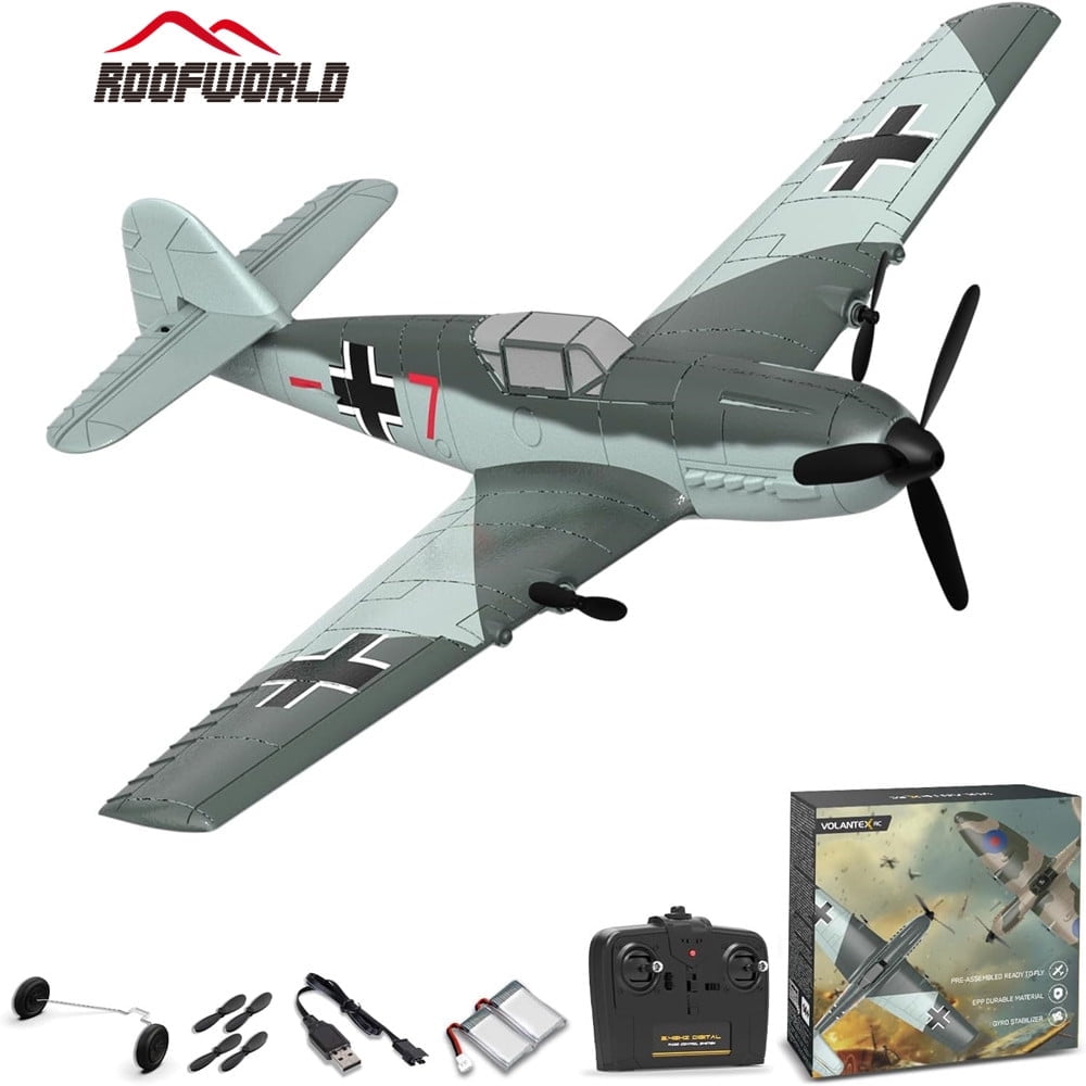 VOLANTEX RC Plane 3CH Remote Control Airplane BF109 Fighter 2.4G 6Axis ...