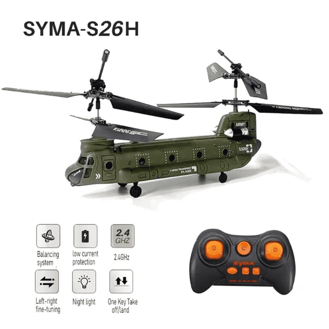 Fixed-Height Remote Control Chinook Helicopter S026H Military Transport ...