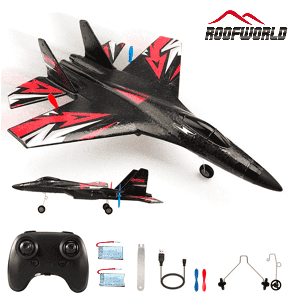 Roofworld SU27 RC Plane 2.4G Remote Control Flying Airplane Toys w/ LED ...