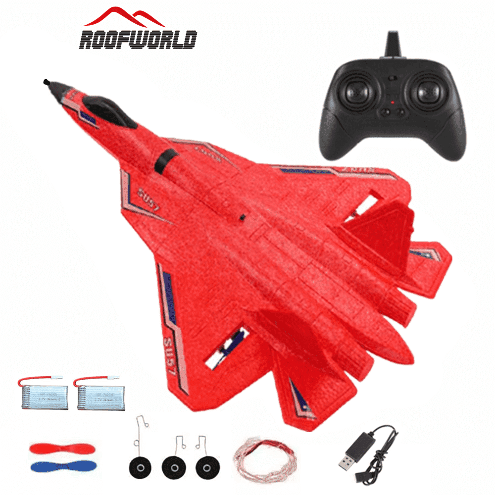 SU57 RC Plane 2.4G Remote Control Aircraft with Light Fixed Wing ...