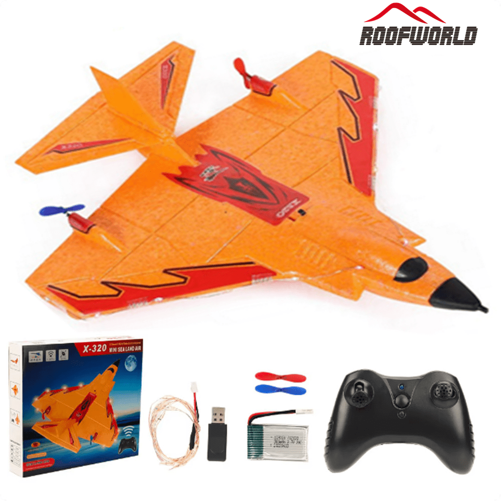 Roofworld X320 RC Plane Water, Land and Air Orange Remote Control ...