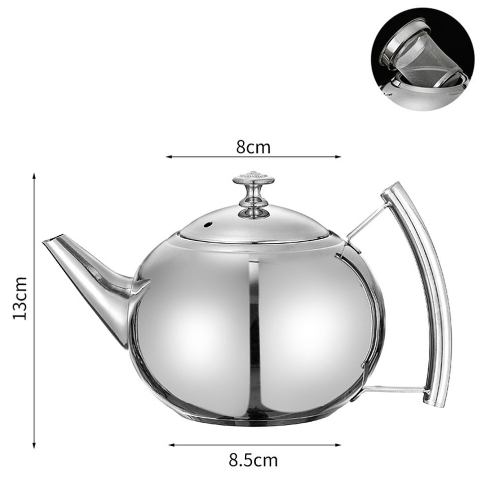 Rooha 1/1.5/2L Stainless Steel Teapot Coffee Container Tea Pot Kettle ...
