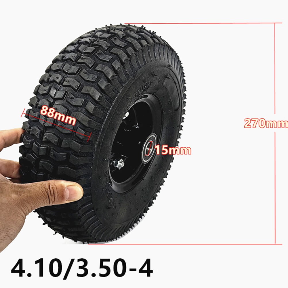 Rooha 10Inch Wheelbarrow Tire 4.10/3.50-4 Inflate Tire Wheel Inflation Tyre Rubber Solid Wheel ...