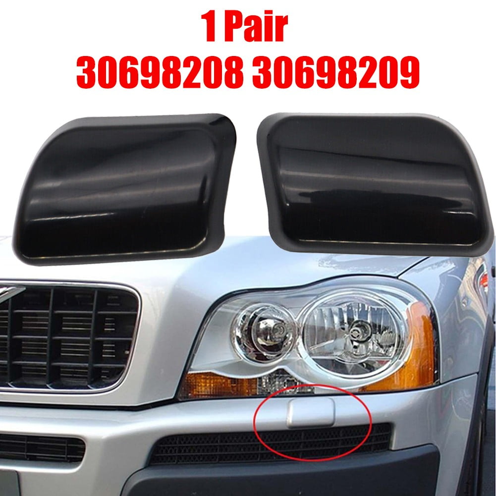 Rooha 1Pair Car Headlight Water Washer Spray Nozzle Cap Cover For Volvo Xc90 2002 2006