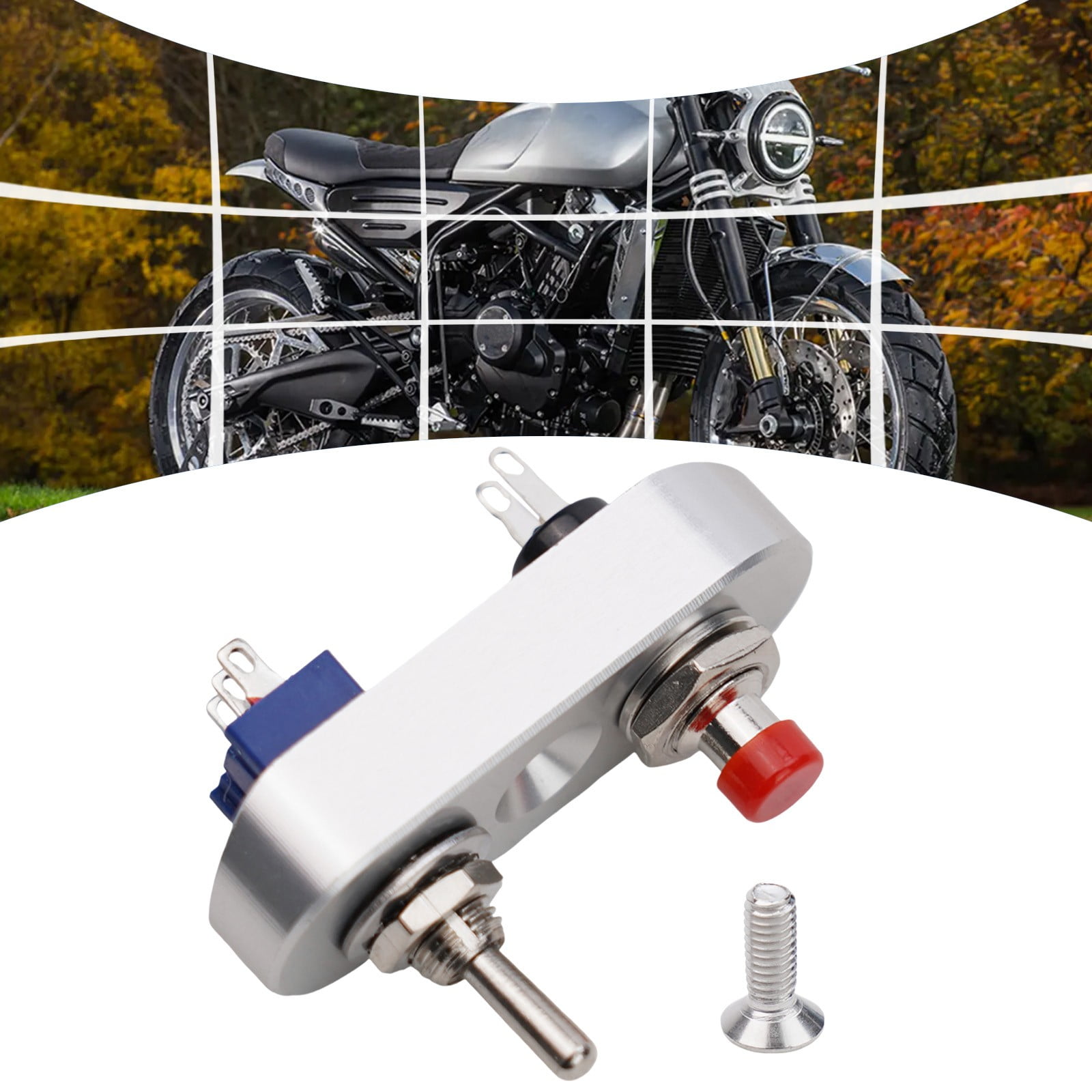 Rooha 1Pcs Motorcycle Handlebar Switch On-Off Button Cnc Retro ...