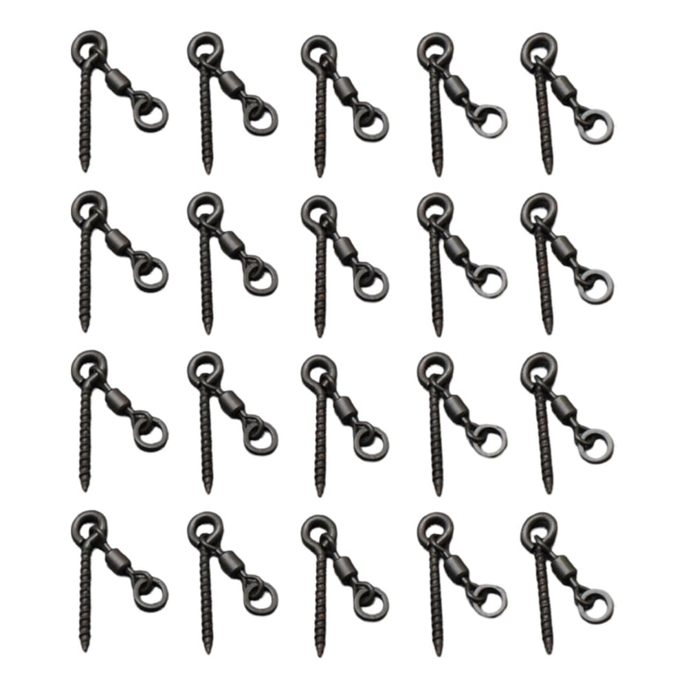 Rooha 20Pcs Carp Fishing Screws With D-Rig Swivel Ring For Piercing And ...
