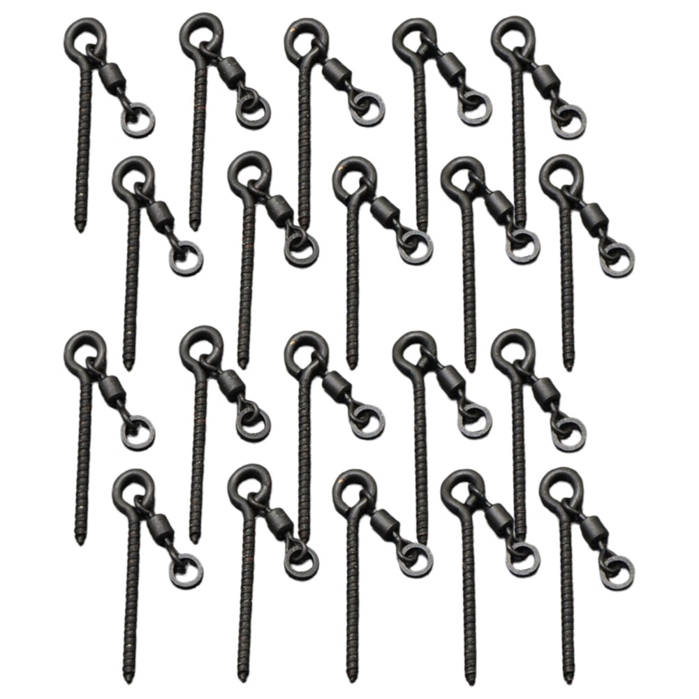 Rooha 20Pcs Carp Fishing Screws With D-Rig Swivel Ring For Piercing And ...