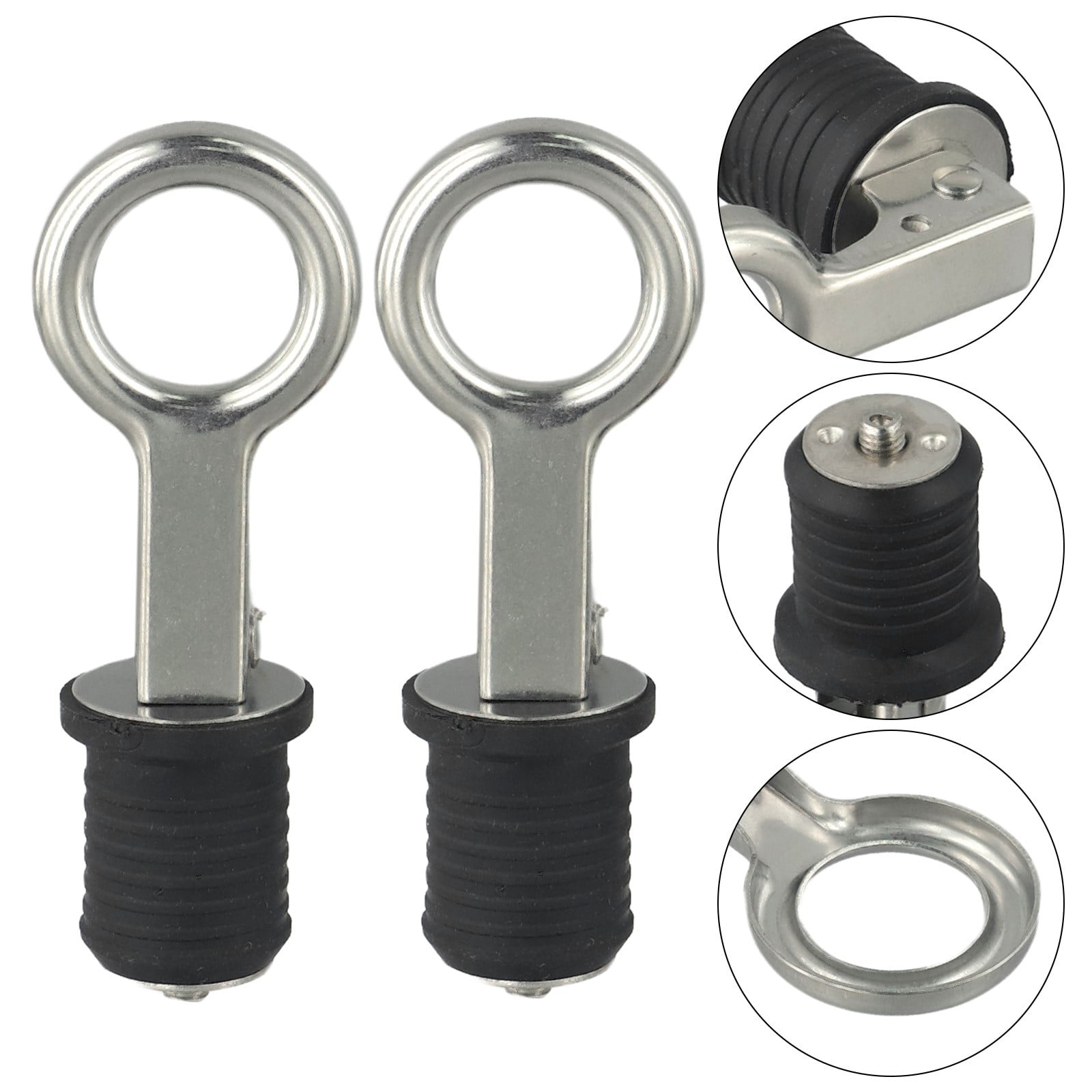 Rooha 2Pcs 1In Drain Plug Rubber Stainless Steel Snap Flip Boat Hull ...