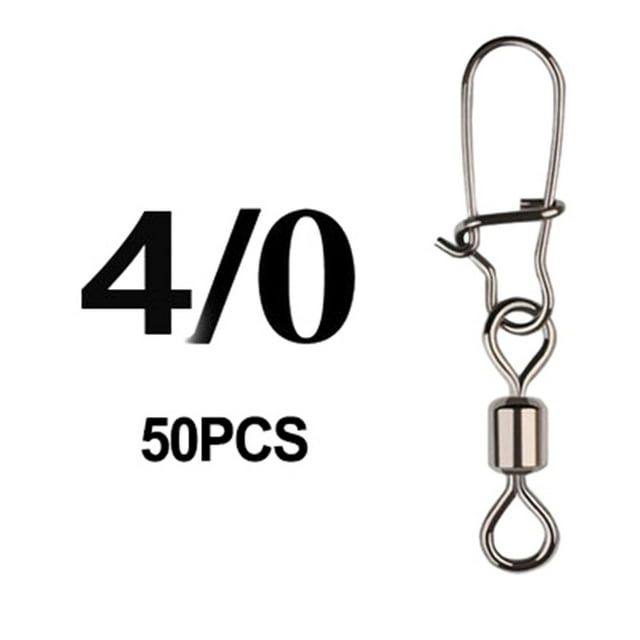 Rooha 50Pc Fishing Tackle Snap Swivels Fishing Hook Lure Connector ...