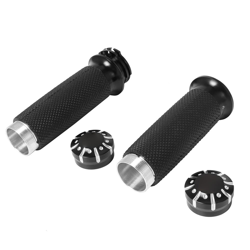 Rooha Black Handle Bar Hand Grips For Touring Xl883 Xl1200 For Dyna ...