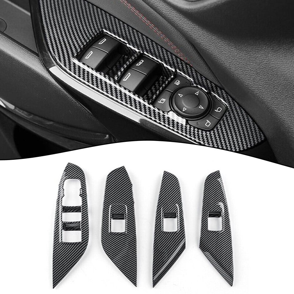 Rooha Carbon Fiber Black Glass Lift Switch Panel Cover Trim High ...