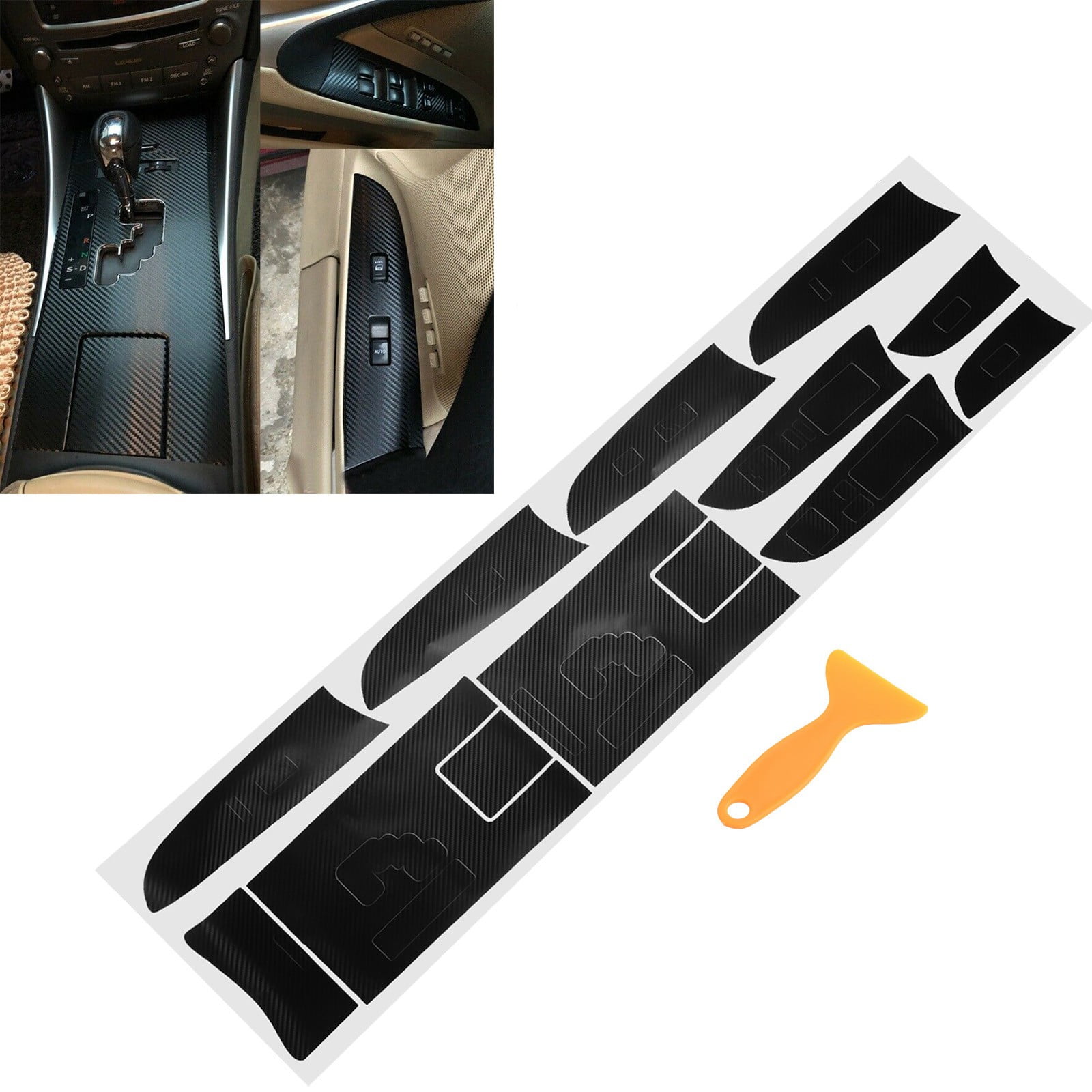 Rooha Carbon Fiber Gear Shift Box Panel Cover Trim Accessories For ...