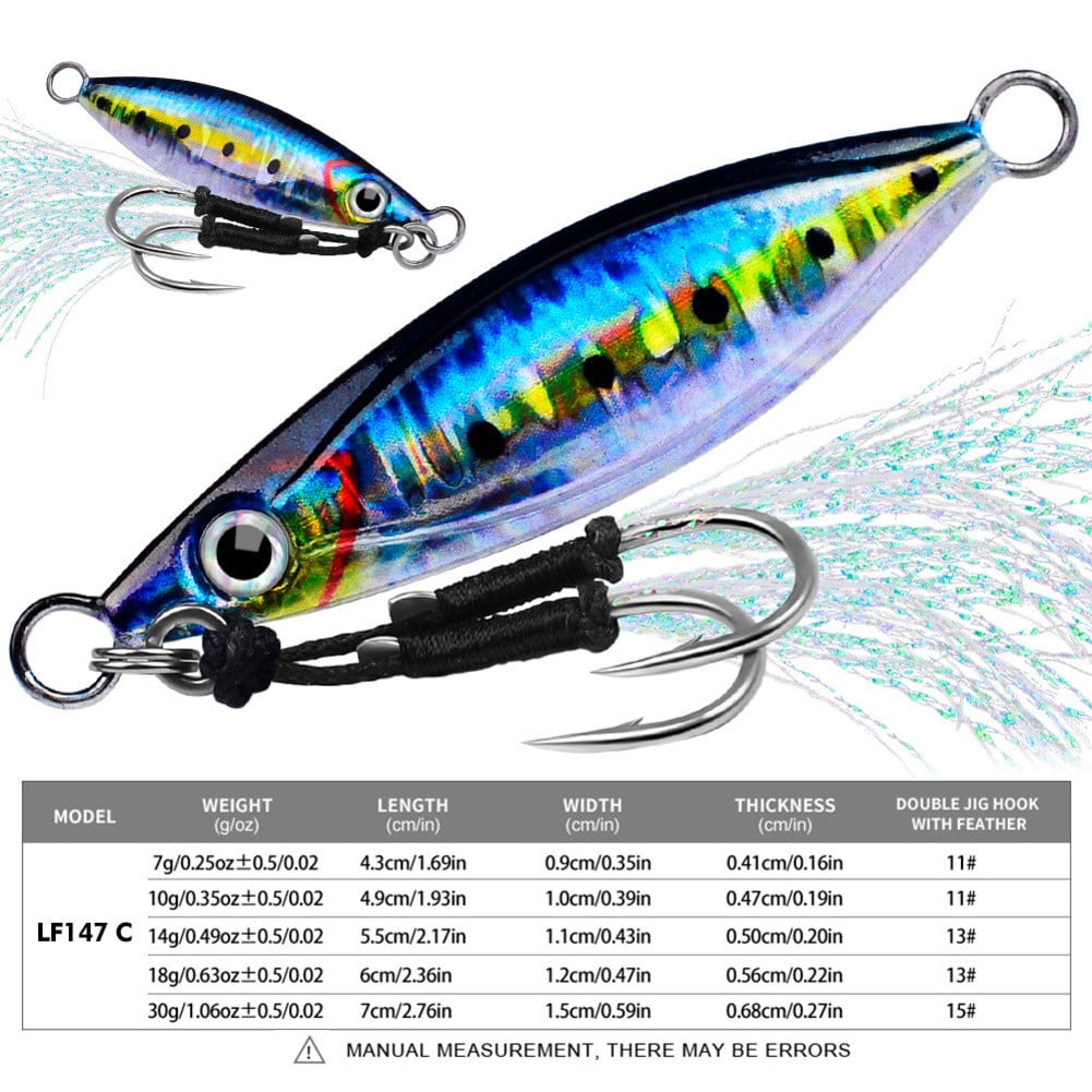 Rooha Color Spray Pattern Lifelike Action Bait Metal Spoon Jig Sinking ...