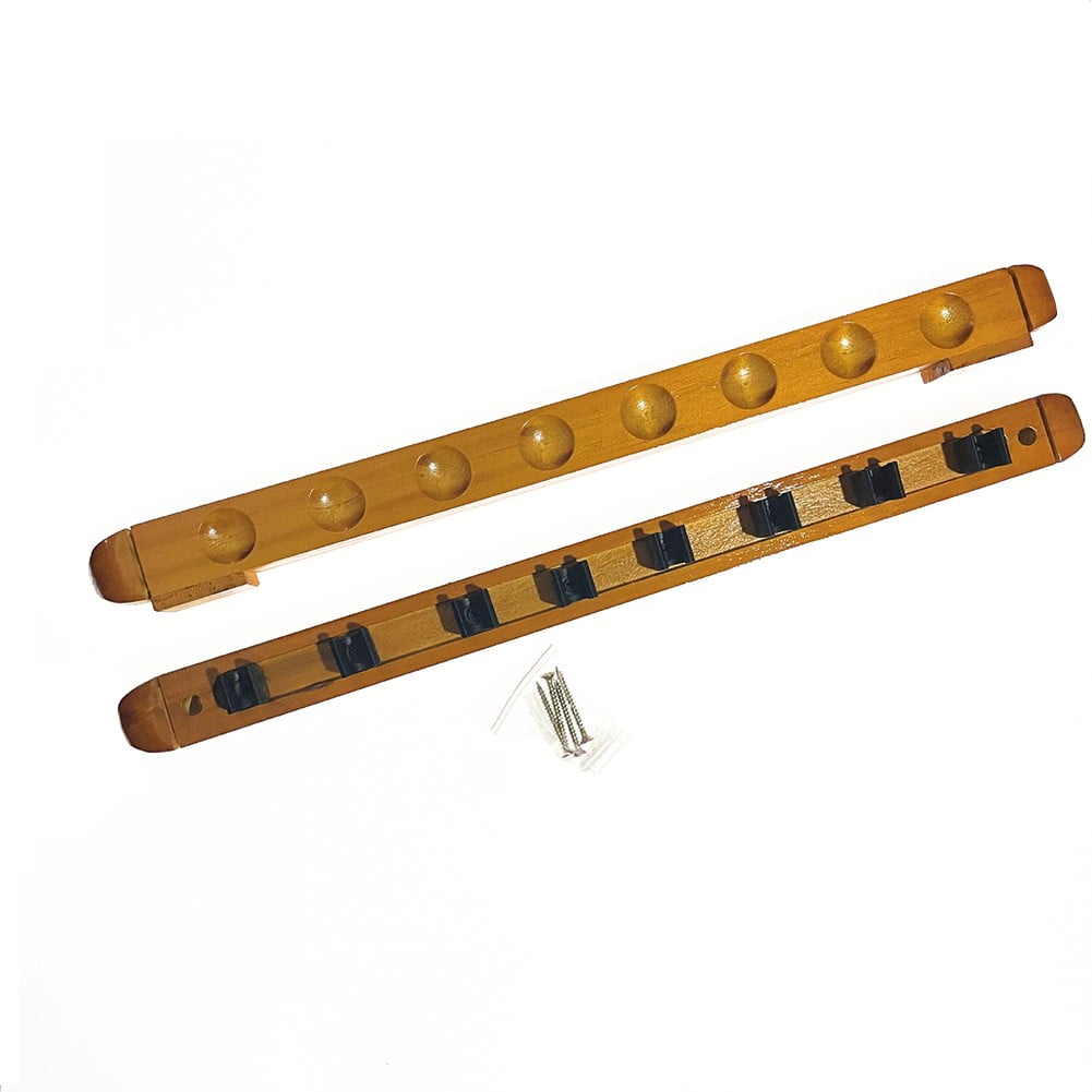 Rooha Hardwood Pool Cue Rack Holds For 8 Cues Wall Mount Space Saving ...