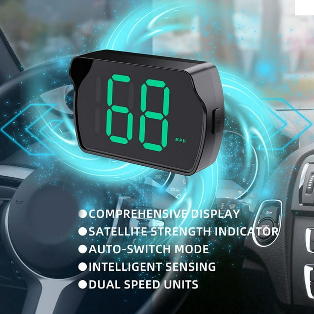 Rooha Hud Car Head Up Display Gps Digital Speedometer Monitor Kmh/Mph ...