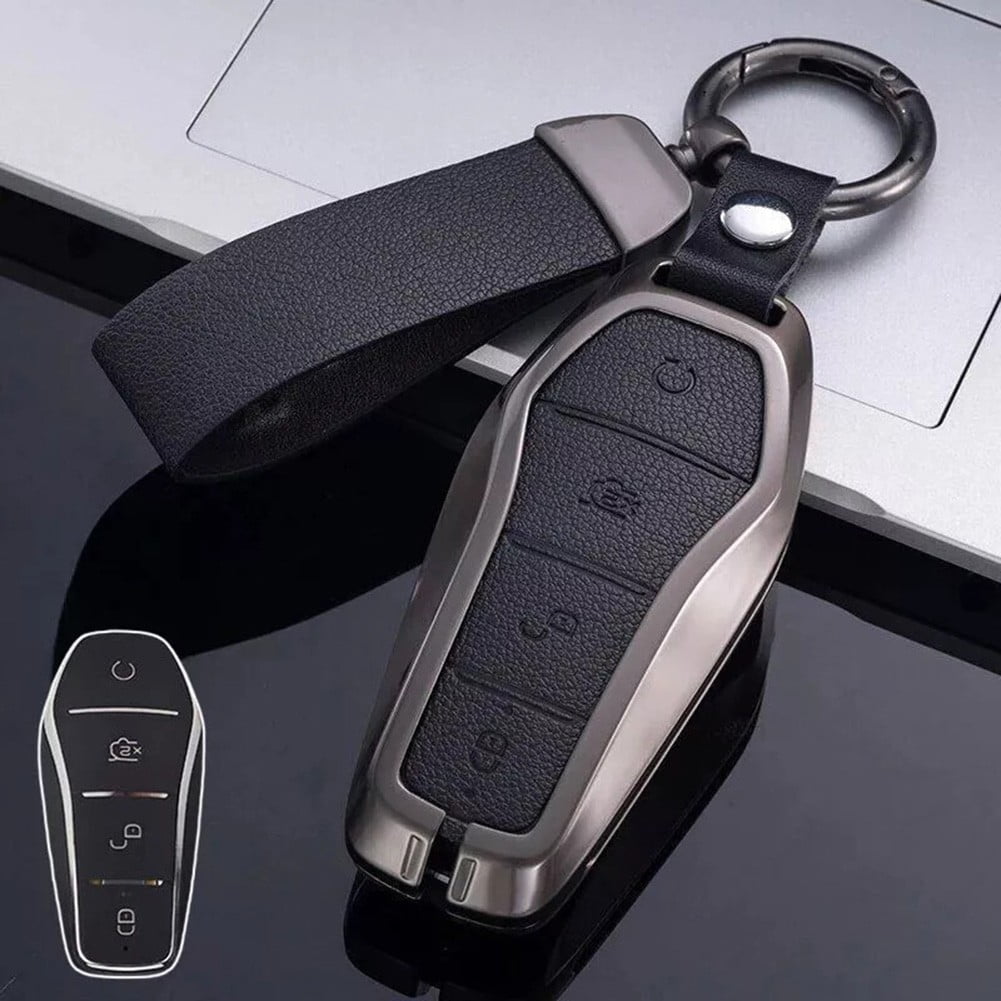 Rooha Premium Zinc Alloy Leather Key Fob Cover Designed For Byd Song ...