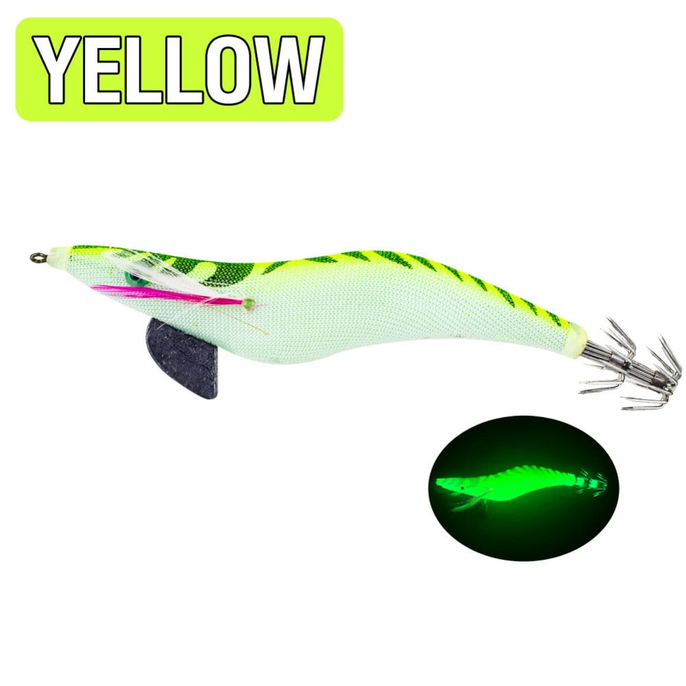 Rooha Shrimp Bait Cuttlefish Fishing Lure Luminous 3D Eyes Squid Fishing Hook Jig Lure - Walmart.com