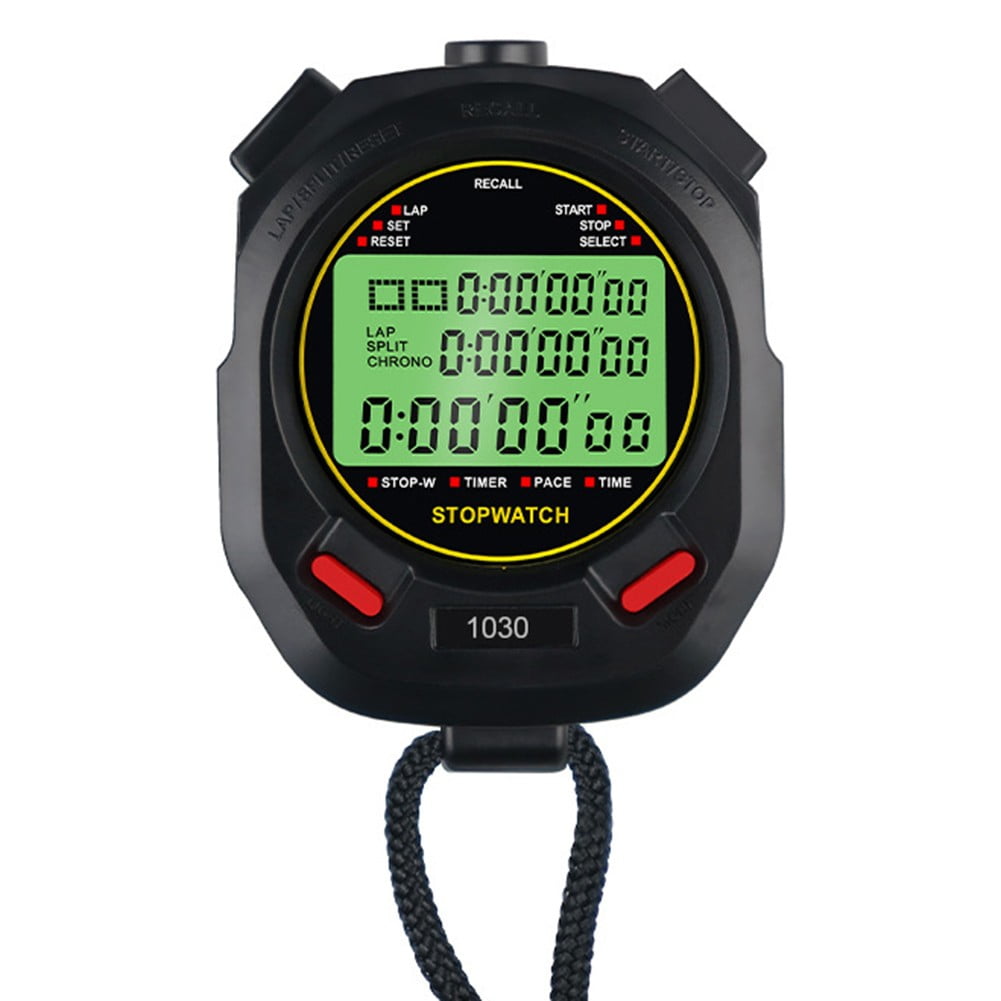 Rooha Stopwatch Timer Lap Split Digital Alarm Large Display 3-Way 10/30/60/100 Memory - Walmart.com