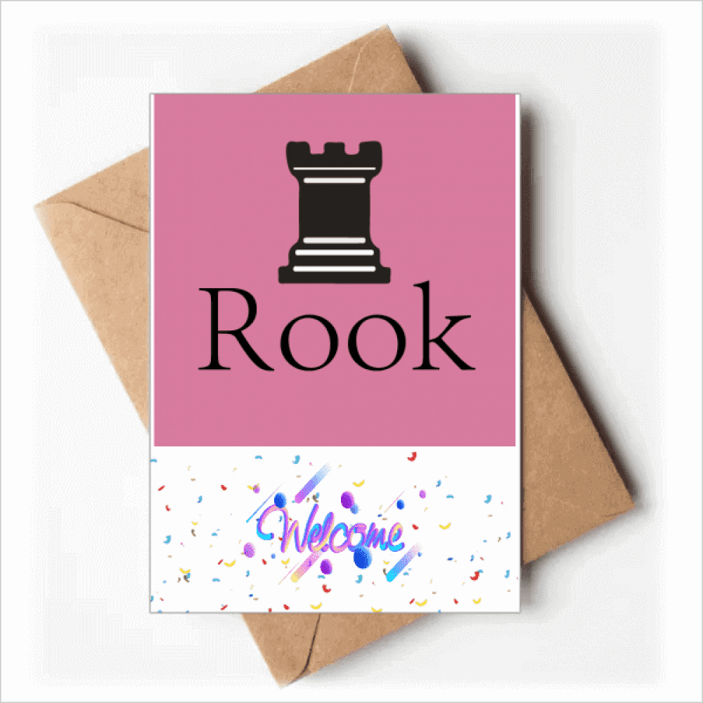 Rook Black Word Chess Game Welcome Back Greeting Cards Envelopes Blank ...