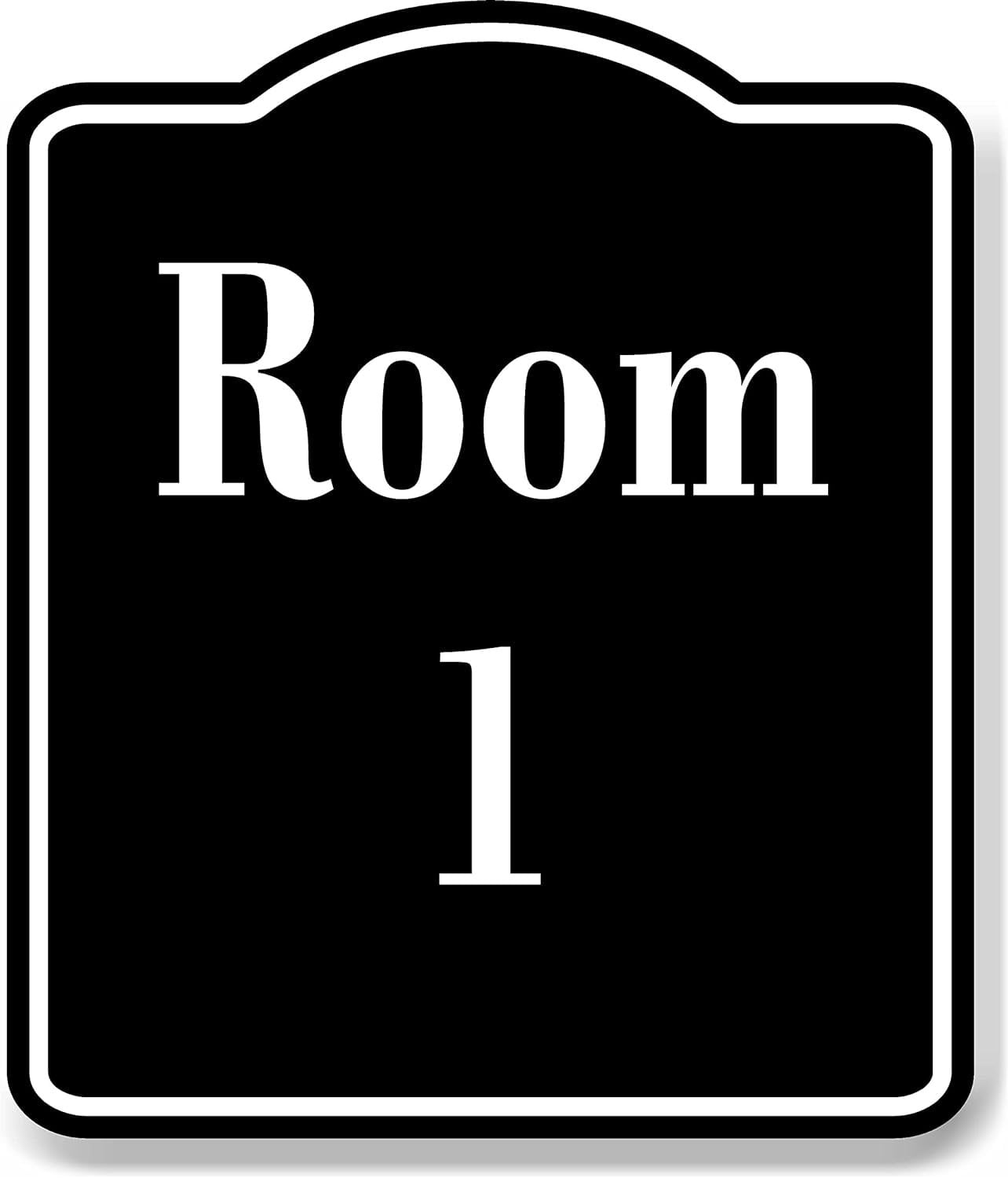 Room 1 Number Building BLACK Aluminum Composite Sign, 8.5"x10 ...