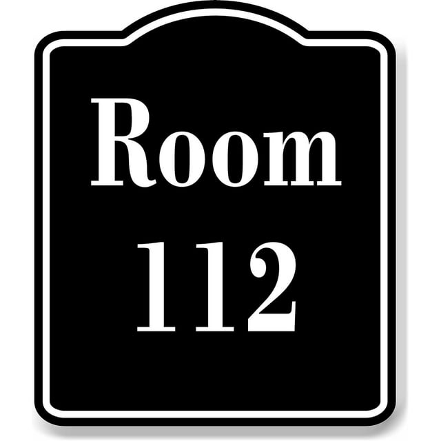 Room 112 Number Building BLACK Aluminum Composite Sign, 15"x18 ...