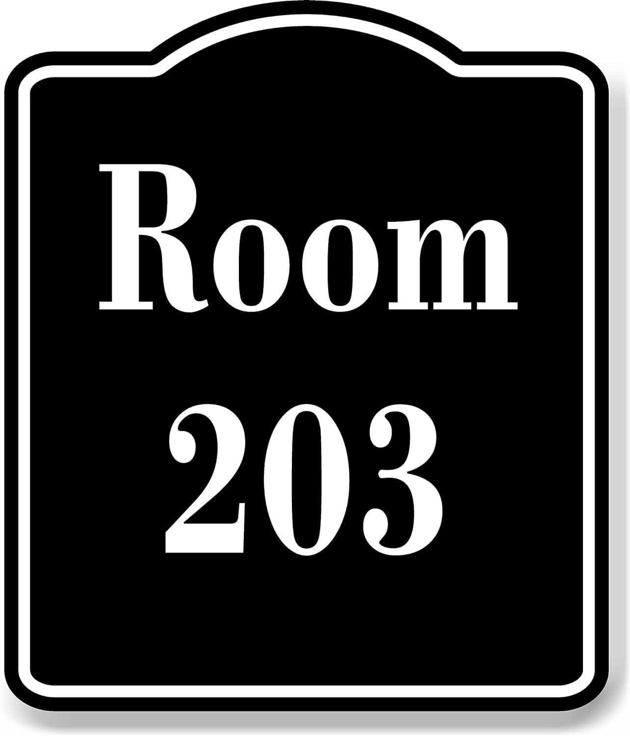 Room 203 Number Building BLACK Aluminum Composite Sign, 15"x18 ...