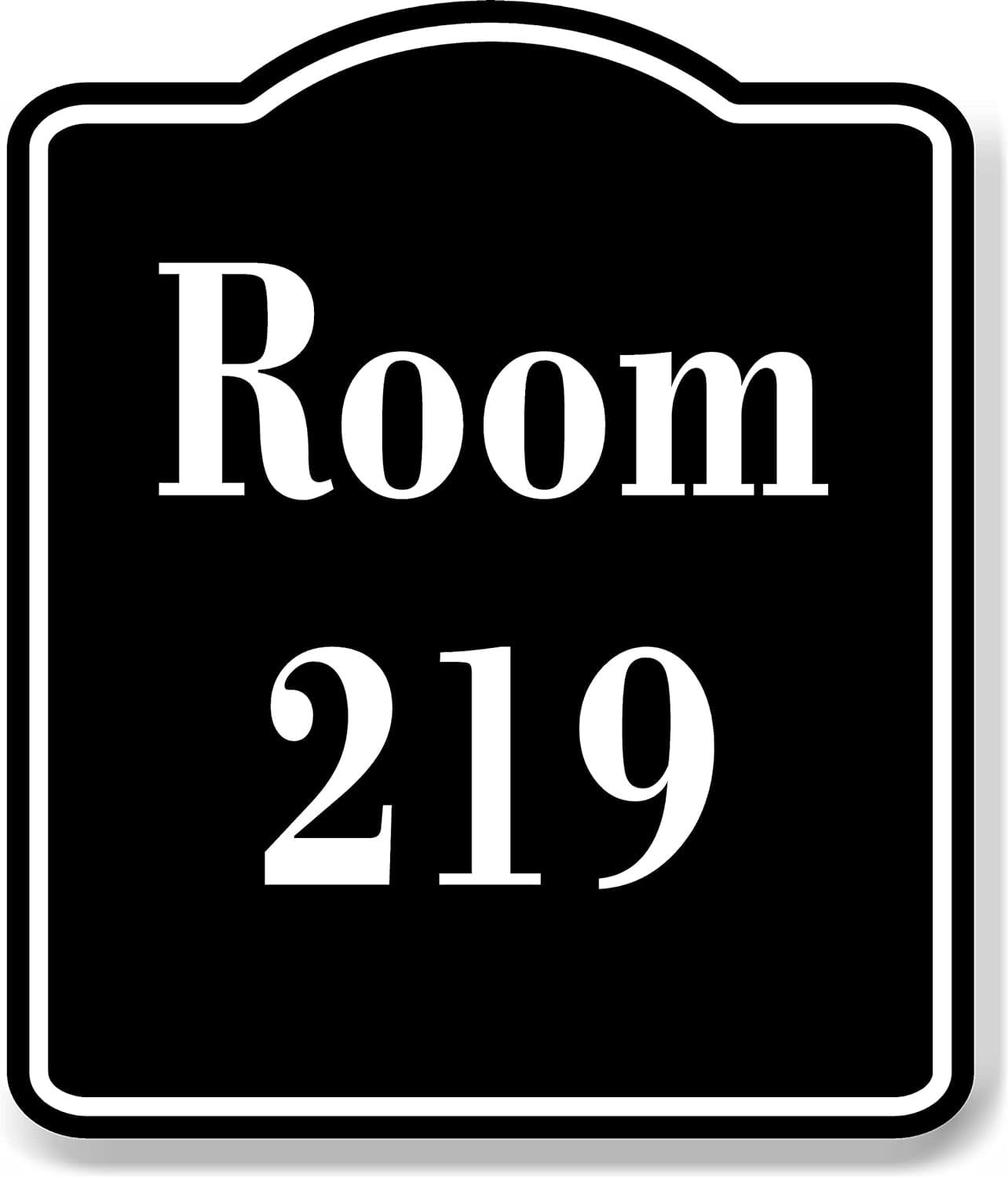 Room 219 Number Building BLACK Aluminum Composite Sign, 8.5"x10 ...